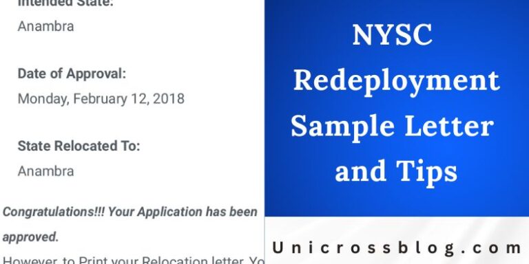 NYSC Redeployment Sample Letter and Tips | UnicrossBlog